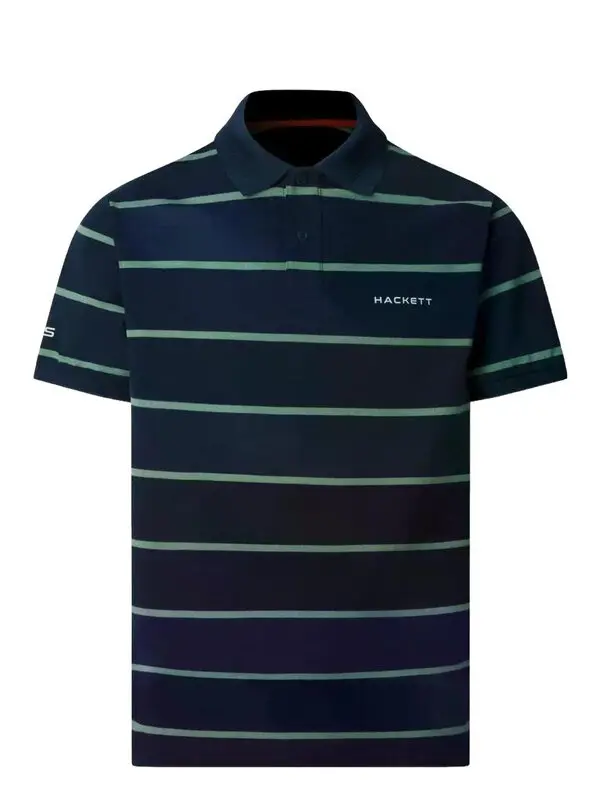 HACKETT  Striped Short-sleeve Polo Shirt - Blue