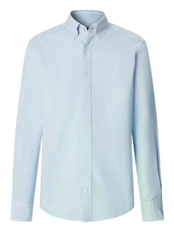 HACKETT LONDON Brompton Button-down Collar Garment-dyed Shirt - Blue