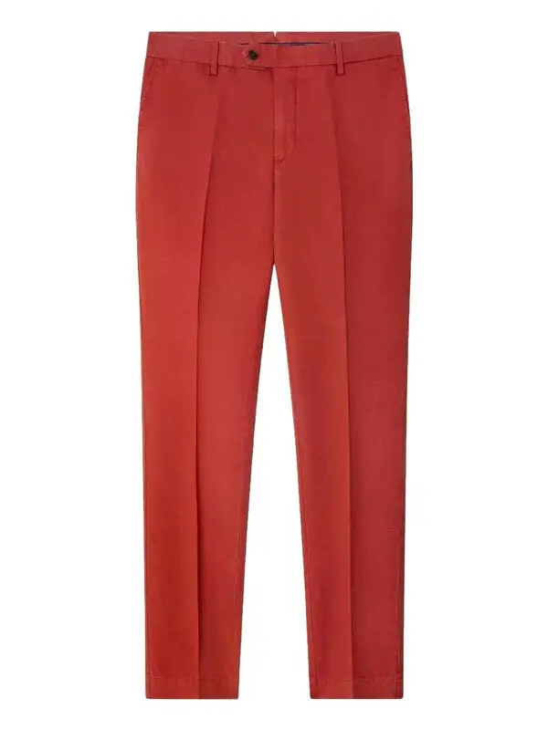 HACKETT  Pressed-crease Slim-fit Chino Trousers - Red