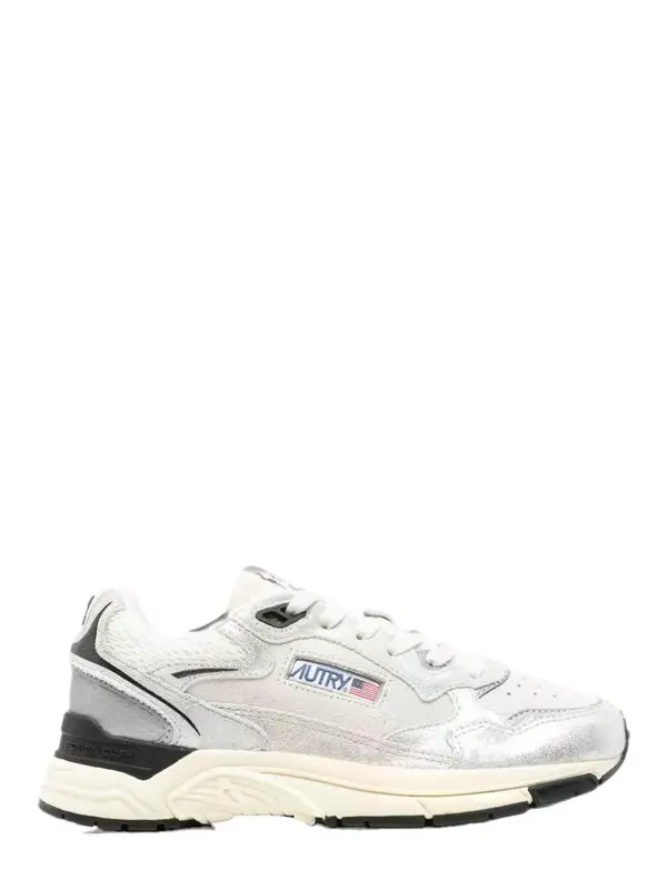 AUTRY Hyperway Panelled Leather Sneakers - Silver