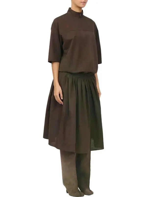 MAISON MARGIELA Wool Shirting Midi Dress - Brown