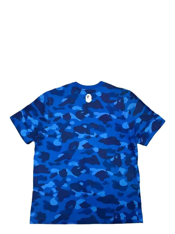 A BATHING APE X Adidas Camo-print Logo-print T-shirt - Blue