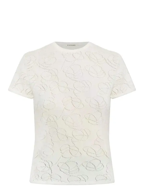 BY MALENE BIRGER Pointelle Knit T-shirt - Neutrals