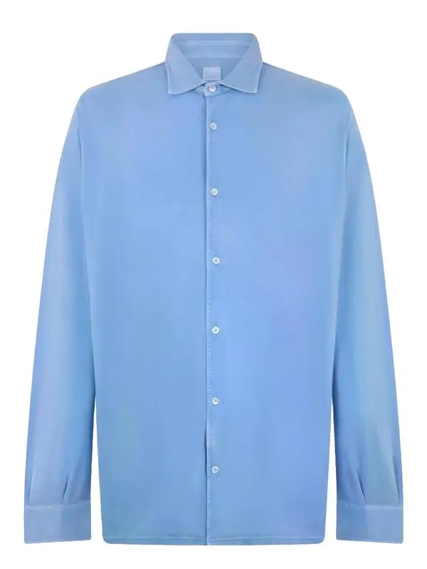 Fedeli Long-sleeve Cotton Shirt - Blue