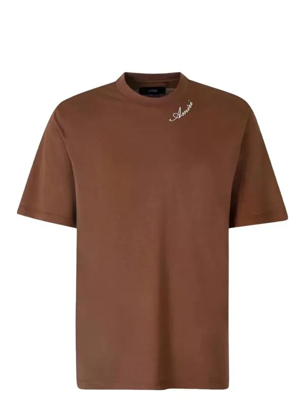 Amiri Logo-embroidered T-shirt - Brown