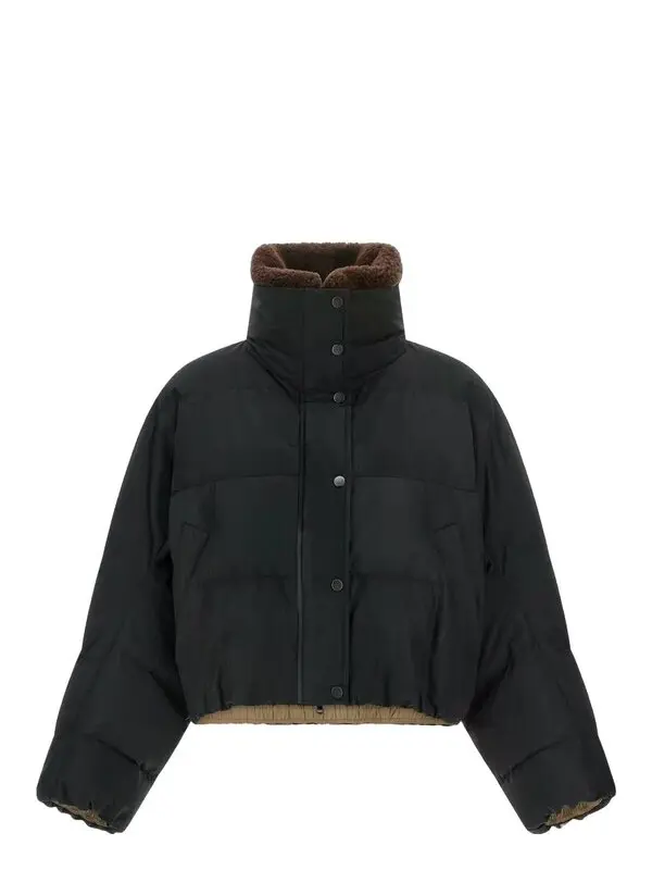 Brunello Cucinelli Monili-detail Cropped Puffer Jacket - Black