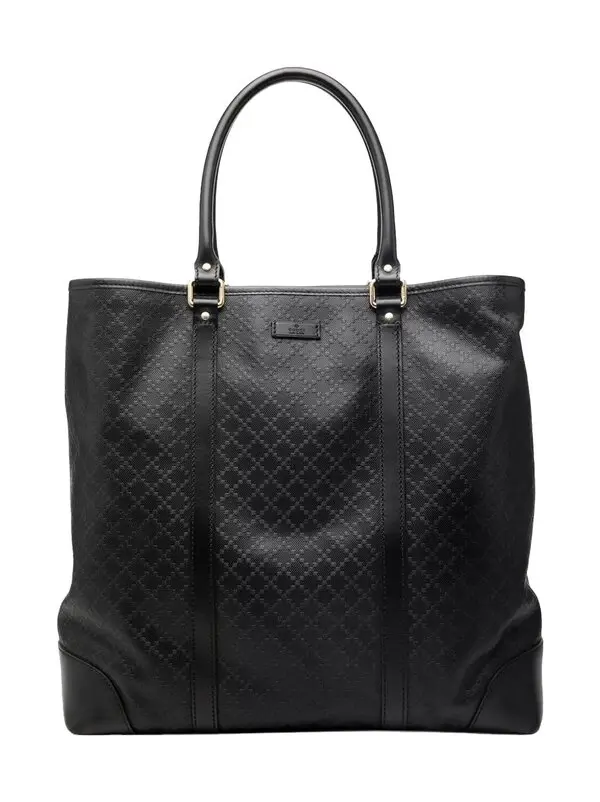 Gucci Diamante Calfskin Hilary Lux Joy Vertical Tote Bag - Black