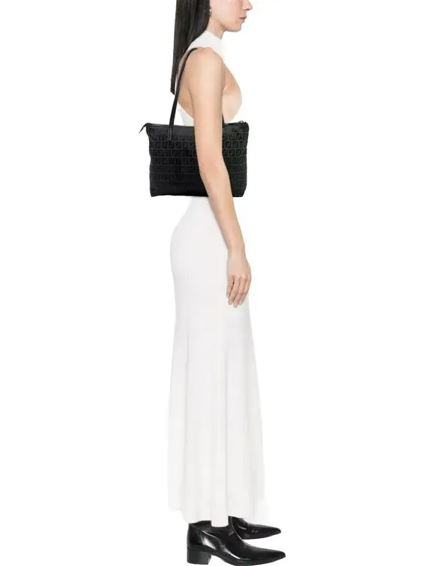 Fendi Zucchino Canvas Tote Bag - Black
