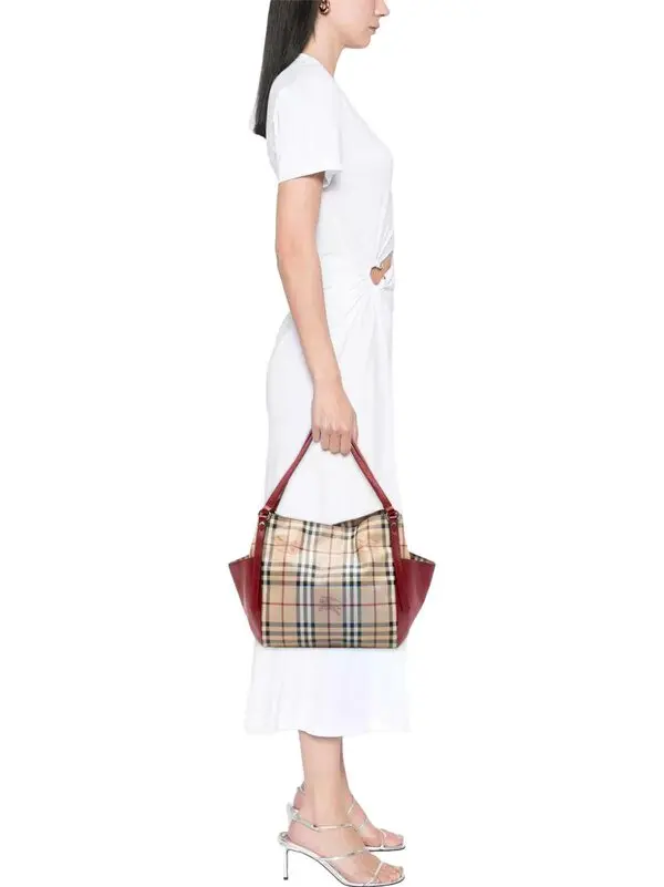 Burberry Haymarket Check Coated Canvas Canterbury Tote Bag - Red
