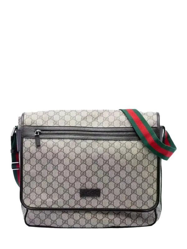 Gucci Gg Supreme Web Crossbody Bag - Neutrals