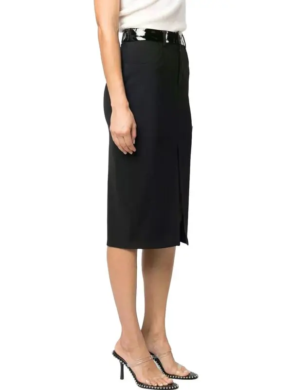 Liu Jo High-waisted Pencil Skirt With Front Slit - Black