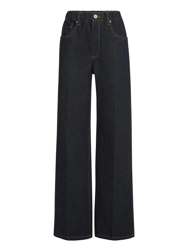 Brunello Cucinelli Loose Fit Jeans With Monili Embellishments - Blue