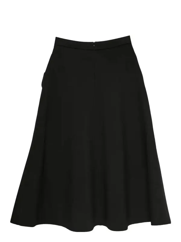 PSOPHIA Flap-pocket A-line Midi Skirt - Black