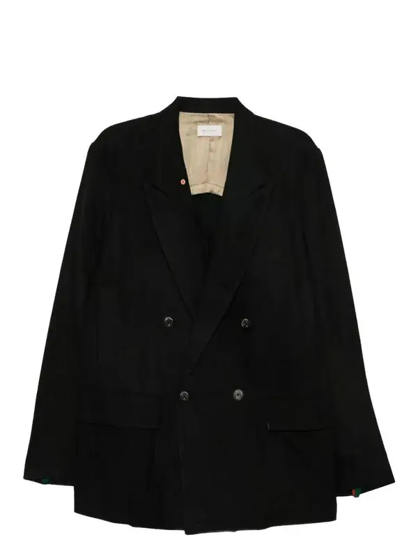 BED J.W. FORD Double-breasted Silk Blazer - Black