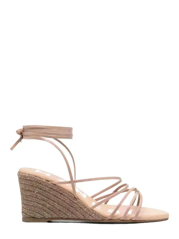 Manebí Leather Lace-up Wedge Sandals - Neutrals