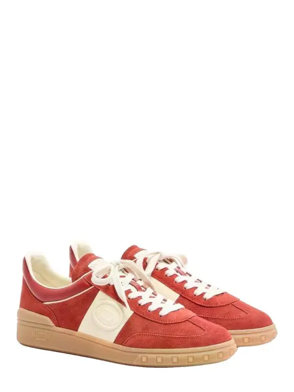 Valentino Garavani Upvillage Low Top Trainers In Split Leather And Calfskin Nappa Leather - Red