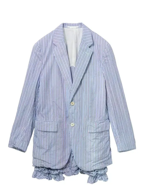 Comme Des Garçons Striped Blazer - Blue