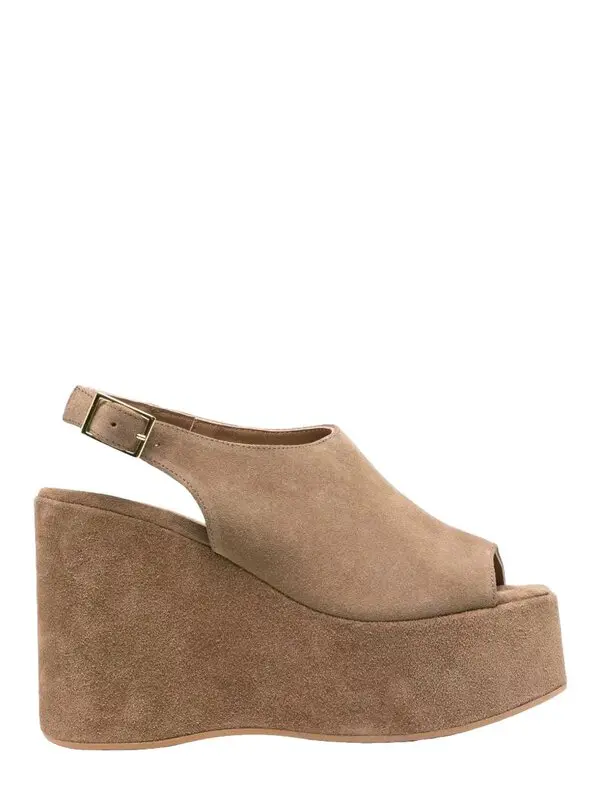CURIOSITÈ Suede Platform Sandals - Neutrals