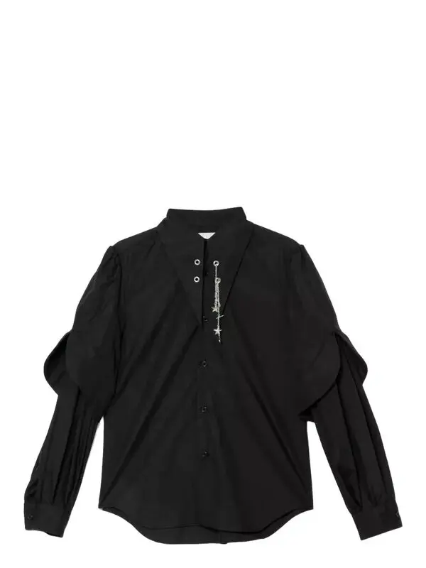 Noir Kei Ninomiya Layered Shirt With Chain Detail - Black