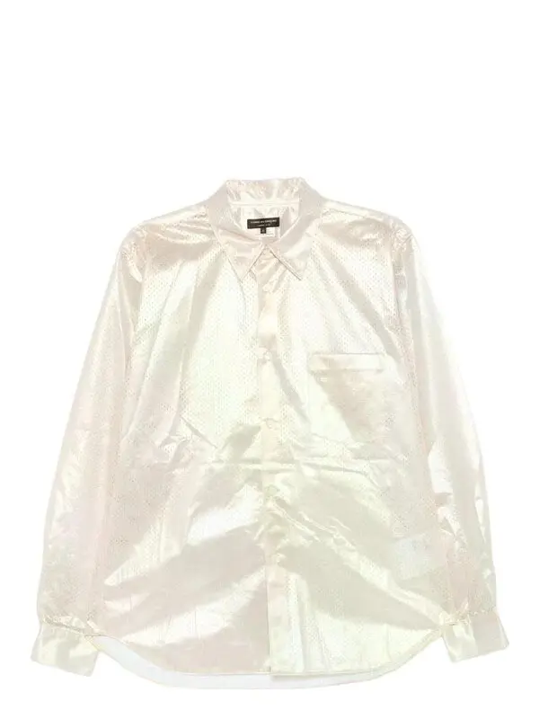 Comme Des Garçons Perforated Metallic-effect Shirt - Neutrals