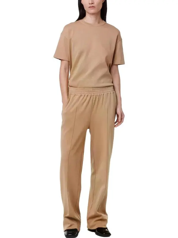 Another Tomorrow Seamed T-shirt With Crew Neck - Neutrals