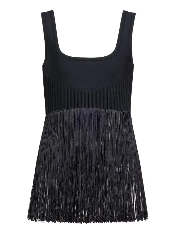Alaïa Fringed Tank Top - Black