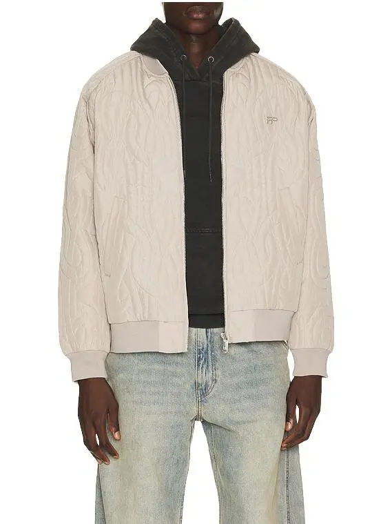 Filling Pieces Quilted Bomber Jacket - Grey