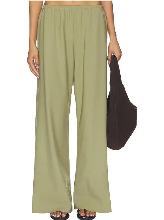 LA LIGNE Cotton Poplin Colby Pants - Olive