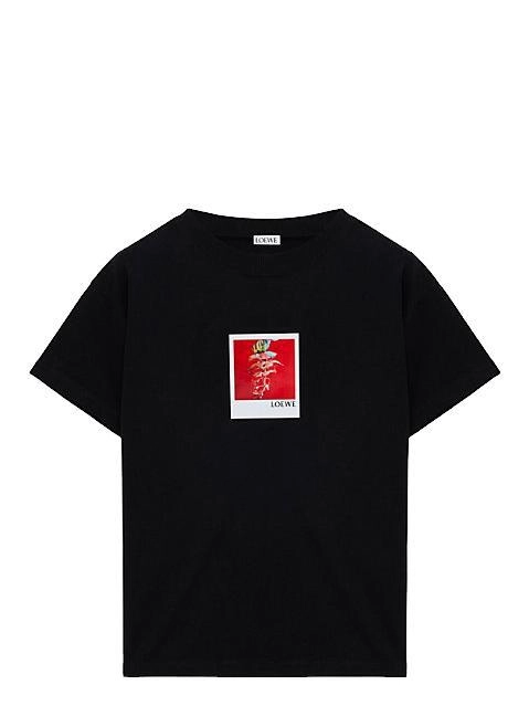 Loewe Photographic-appliqué Cotton T-shirt - Black