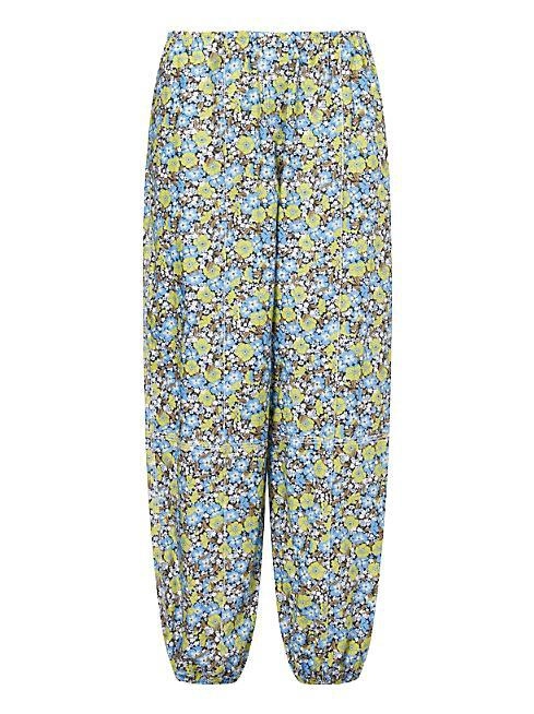 NACKIYE Topkapi Lace-trim Cotton Trousers - Florescence