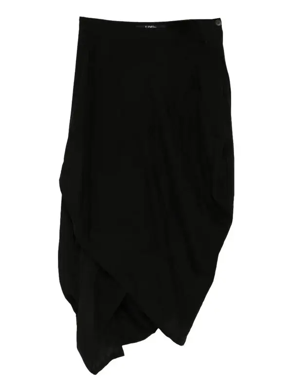 LIMI FEU Asymmetric Draped Skirt - Black