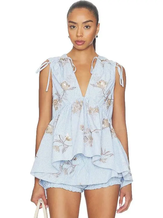 AKNVAS Lamia Poplin Top - Multi