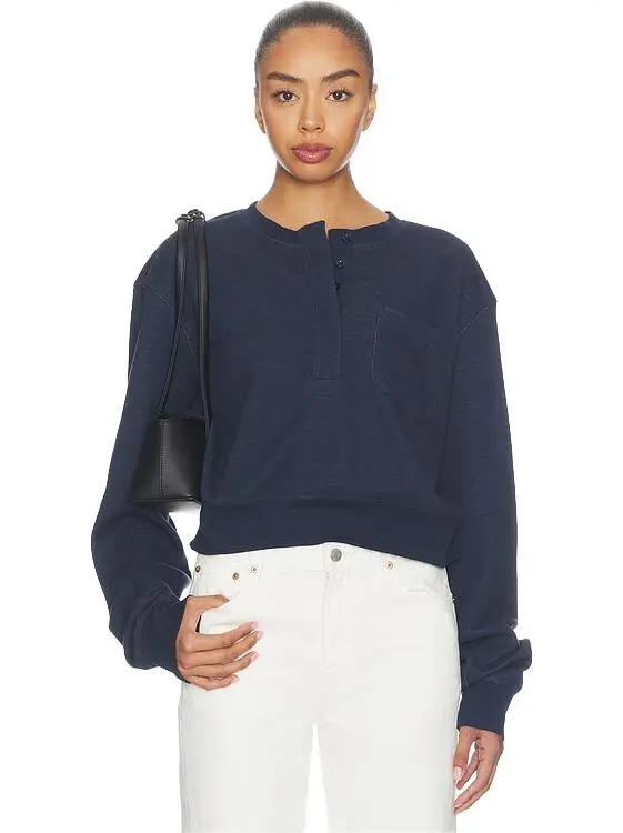 FRAME The Striped Cuff Sweatshirt In . Also - Navy