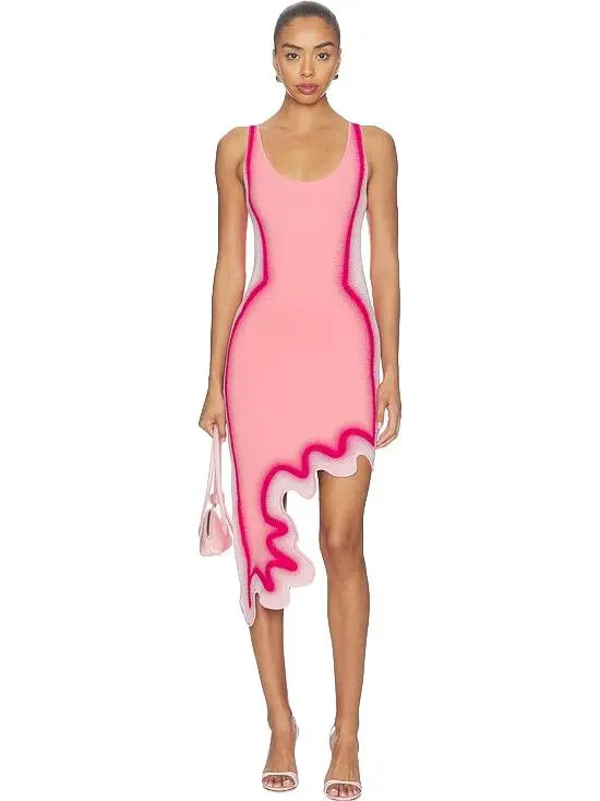 Ph5 Aster Reversible Wavy Dress In . Also - Pink