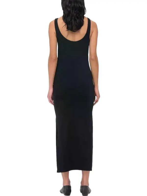 Another Tomorrow Asymmetric Seam Detail Dress - Black