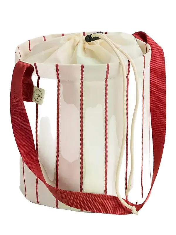HAY Striped Drawstring Cooler Bag - Neutrals