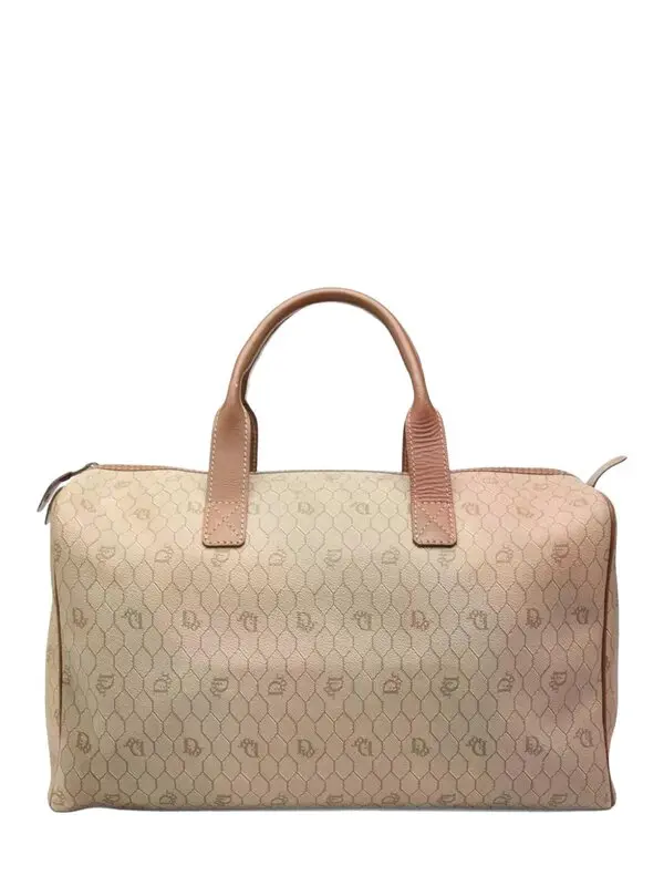 Dior Honeycomb Monogram Boston Bag - Neutrals