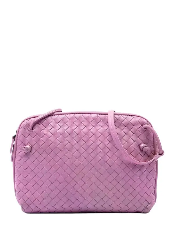 Bottega Veneta Nappa Intrecciato Nodini Crossbody Bag - Pink