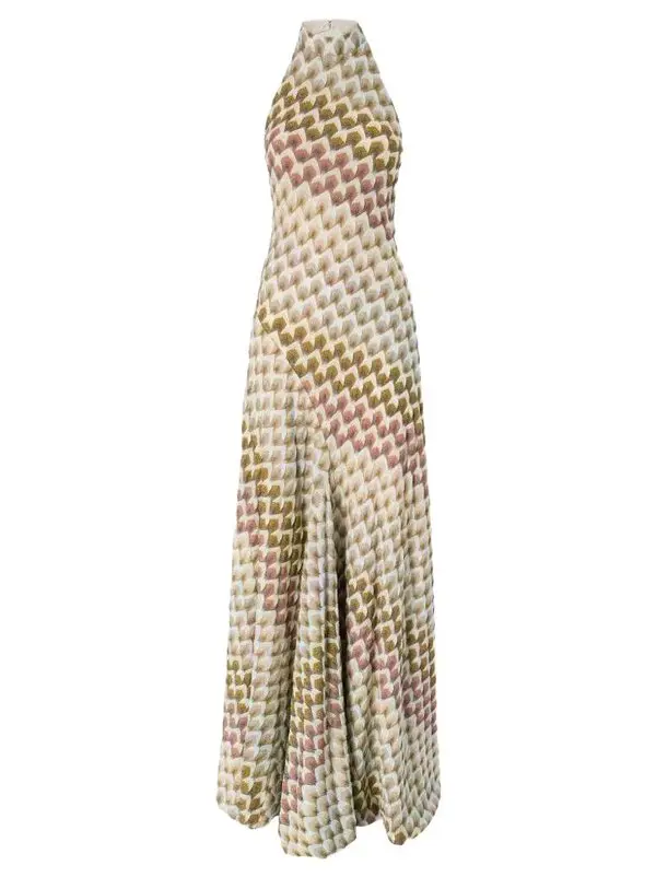 Missoni Geometric Pattern Halterneck Maxi Dress - Neutrals