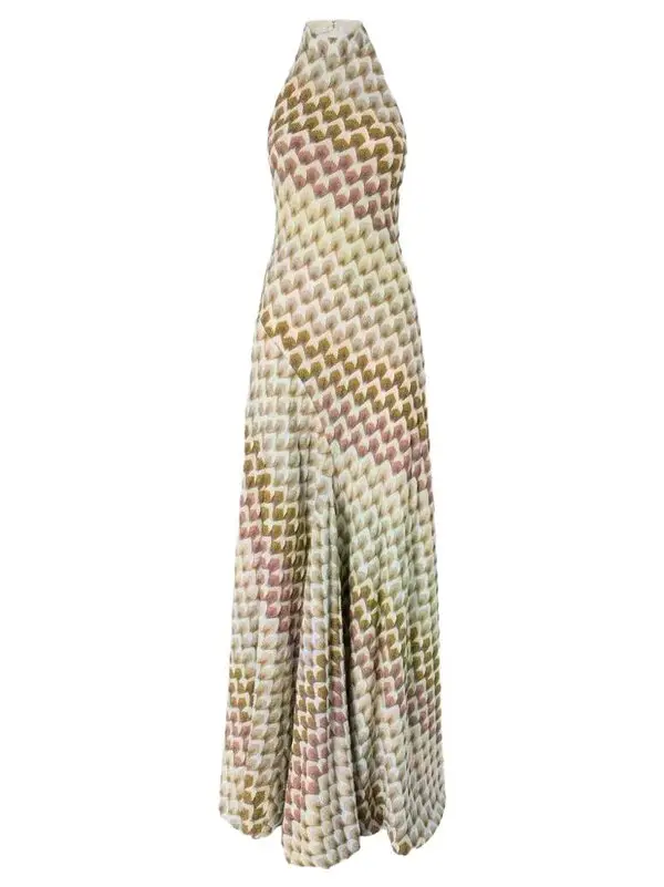 Missoni Geometric Pattern Halterneck Maxi Dress - Neutrals