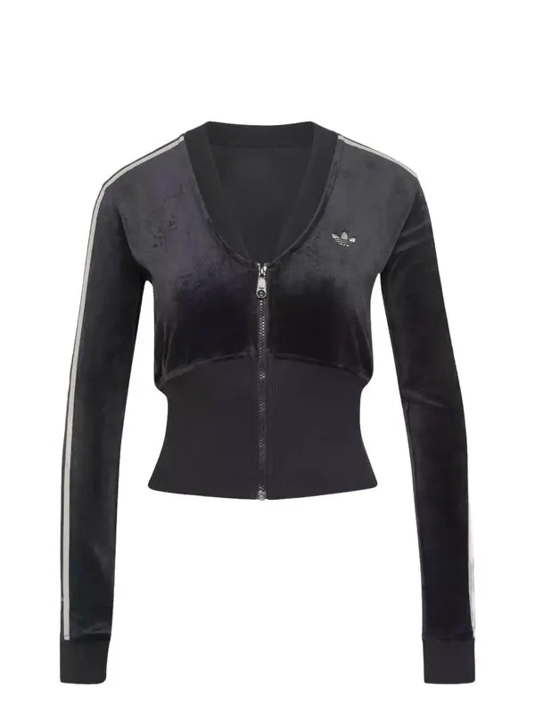 Adidas Velvet Side Stripe Track Jacket - Black