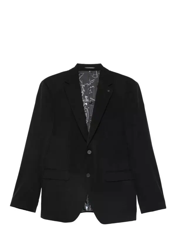 Karl Lagerfeld Notched-lapels Single-breasted Blazer - Black