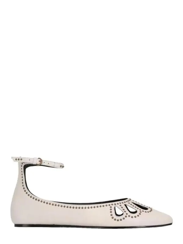 Isabel Marant Étoile Stud-embellished Cutout Ballet Flats - Neutrals