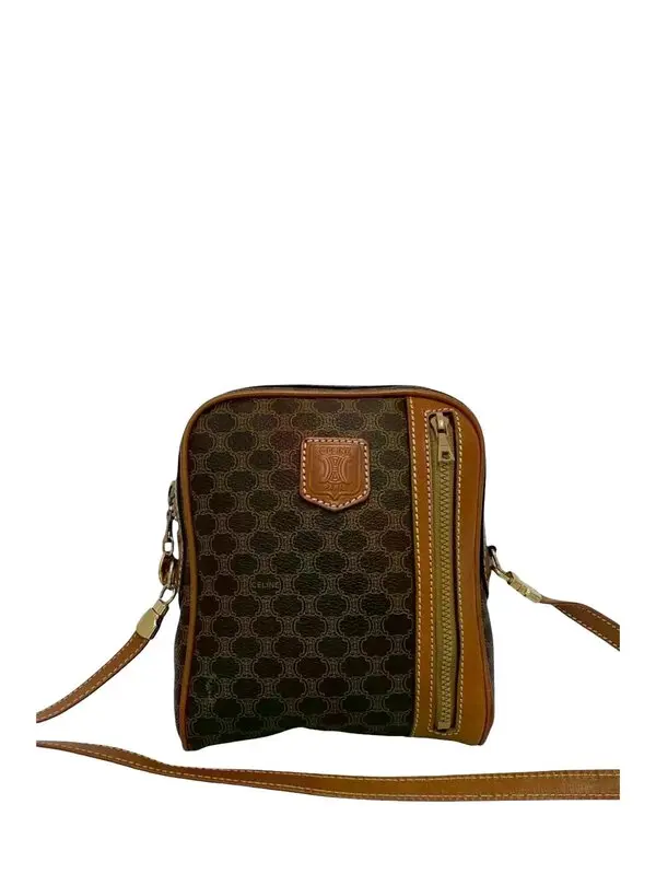Celine Macadam Coated Canvas Crossbody Bag - Brown