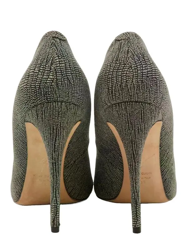 GIUSEPPE ZANOTTI Embossed Peep-toe Pumps - Grey