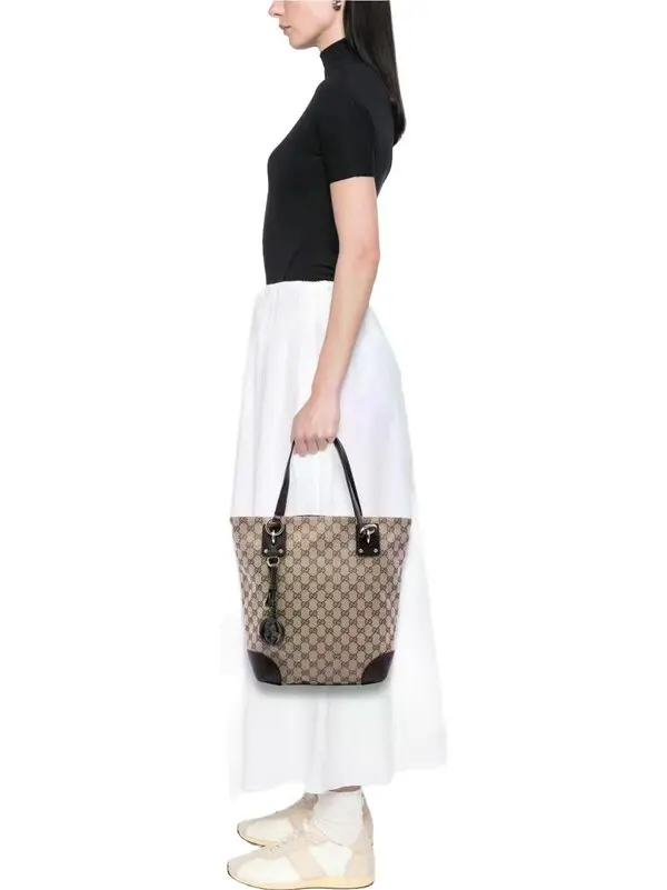 Gucci Gg Charm Tote Bag - Neutrals