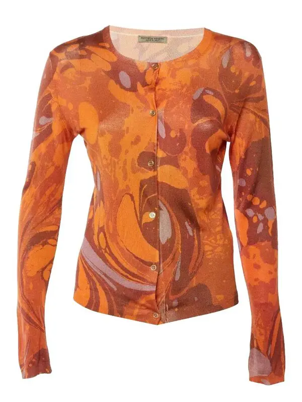 Bottega Veneta Printed Long-sleeve Cardigan - Orange