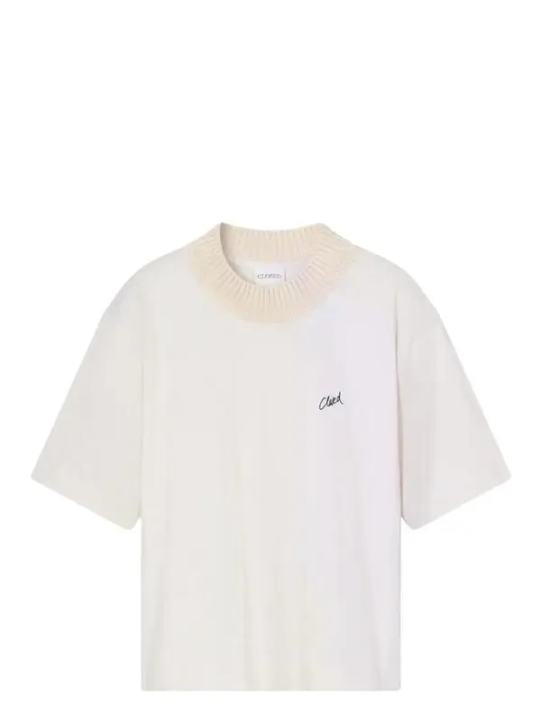 Closed Logo-embroidered T-shirt - Neutrals