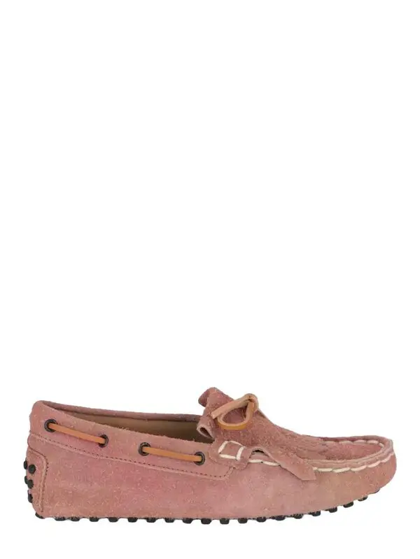 TOD'S Fringed Suede Gommino Loafers - Pink