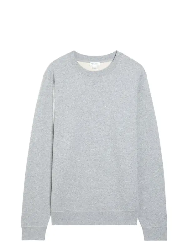 Sunspel Crew Neck Cotton Sweatshirt - Grey